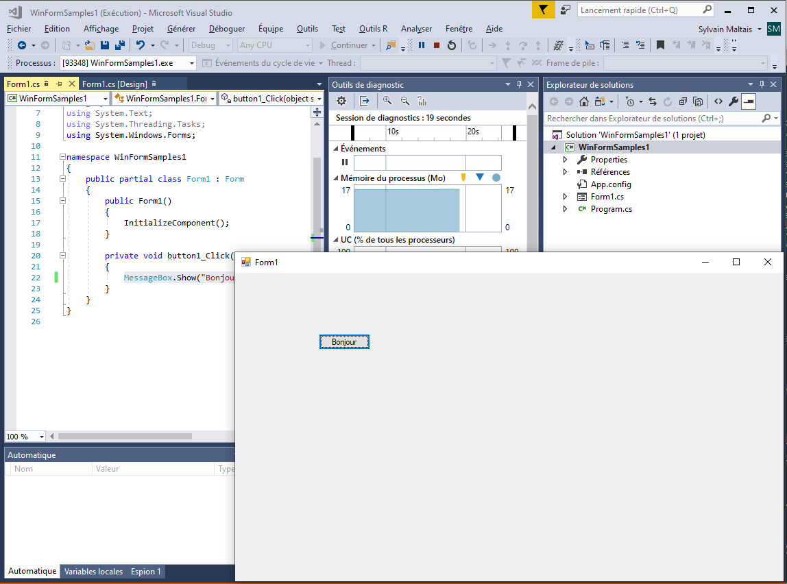 Langage de programmation - C# (C Sharp) - WinForms (Windows Forms)