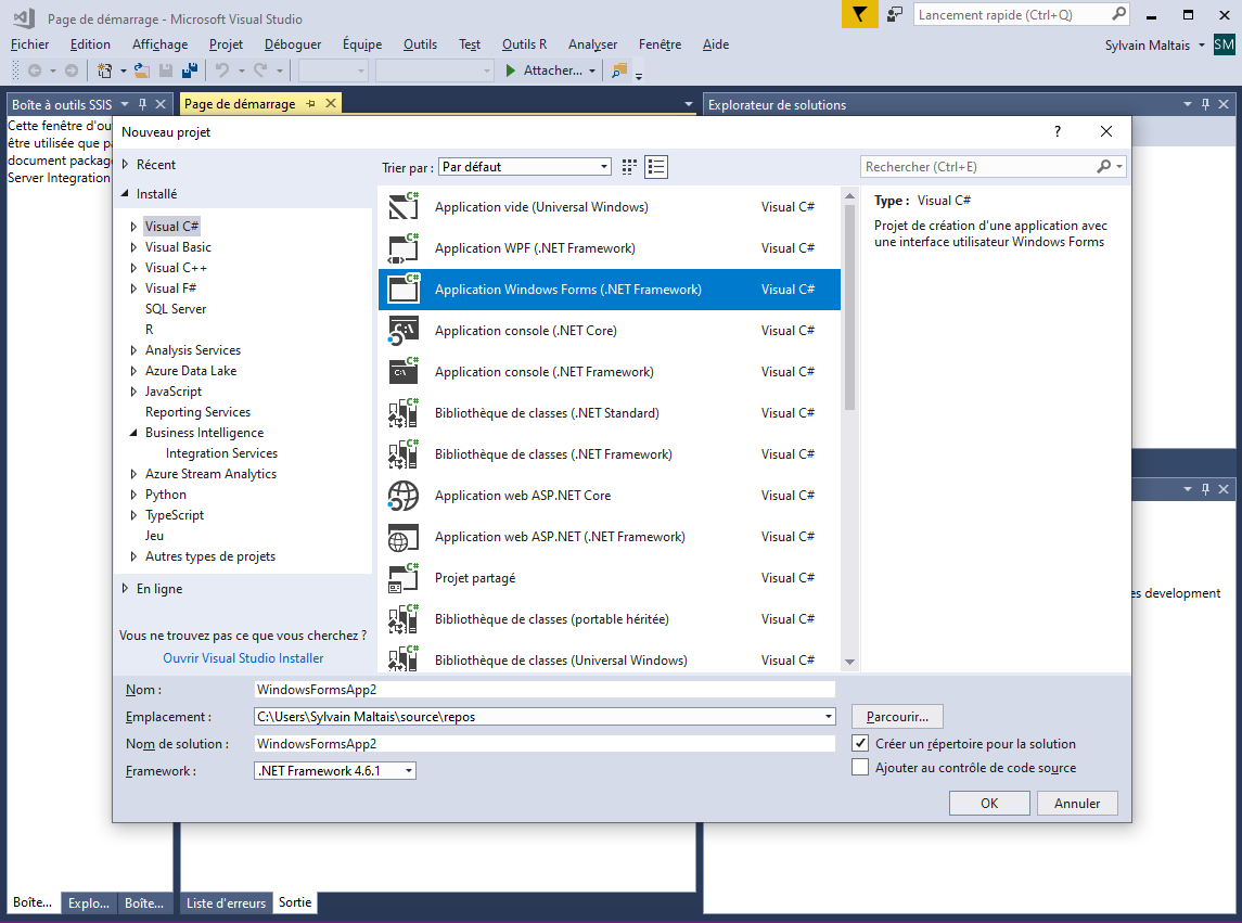 Langage de programmation - C# (C Sharp) - WinForms (Windows Forms)