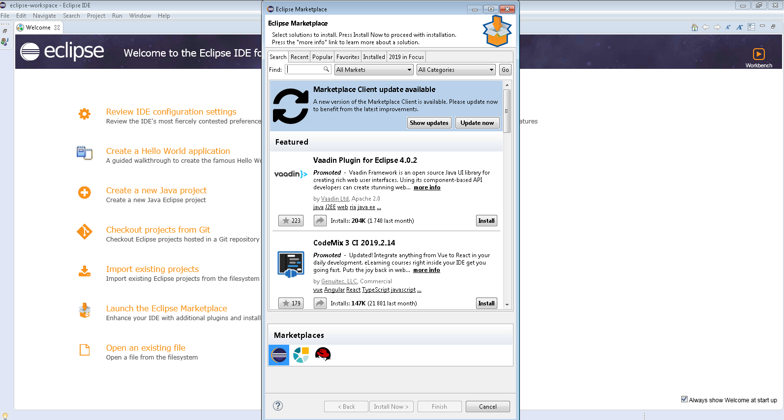 Logiciel - Eclipse - Installation de CodeMix 3 avec PHP