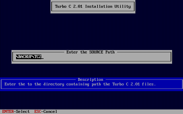 Logiciel - Turbo C 2.0 - Installation du logiciel